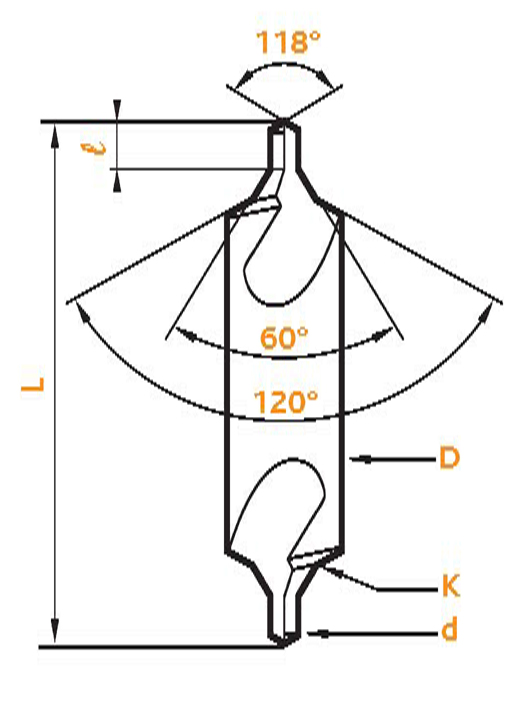 06) BS 6-B HSS Centre Drill Form B 60/120 Degree